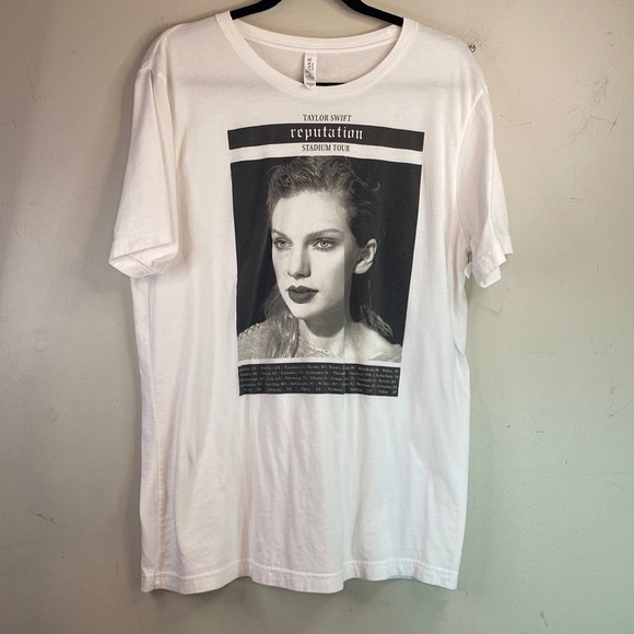 Bella Canvas | Tops | Taylor Swift Reputation Stadium Tour White Shirt ...